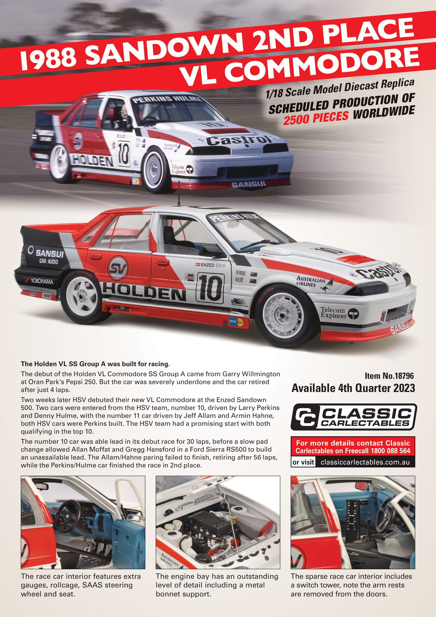 1:18 Scale. Larry Perkins/Denny Hulme. 1988 Sandown 2nd Place VL ...