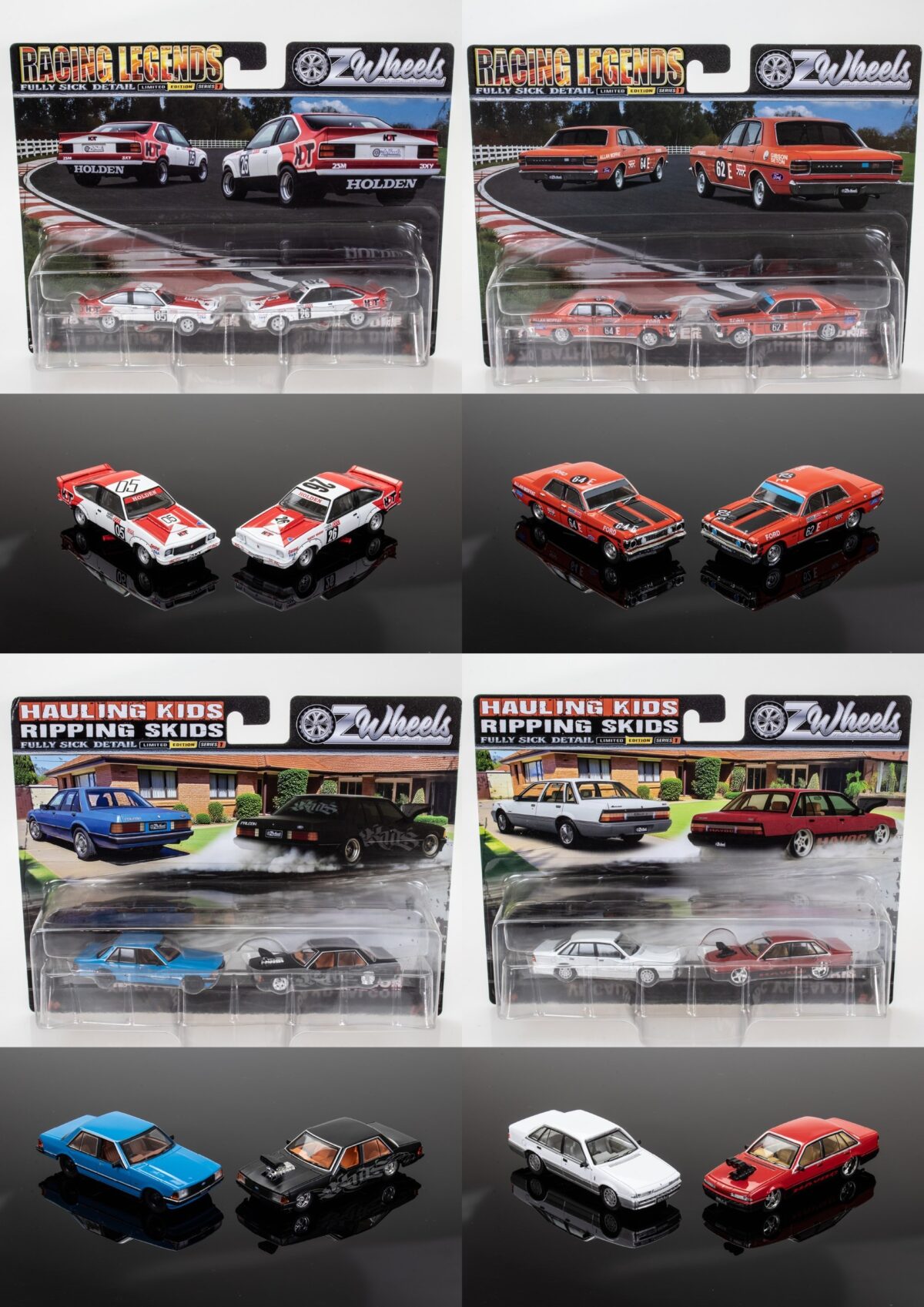 1:64 Scale. Ripping Skids and Racing Legends, Twin Packs, Set of 4 OZ ...