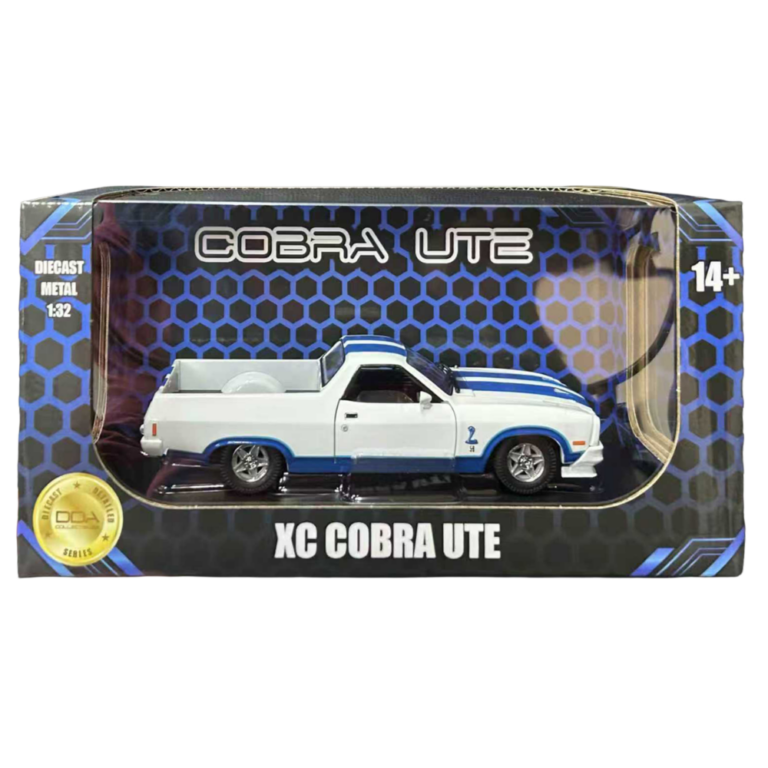 1:32 Scale. White w/Blue XC Cobra Ute - Motorfocus Diecast Models