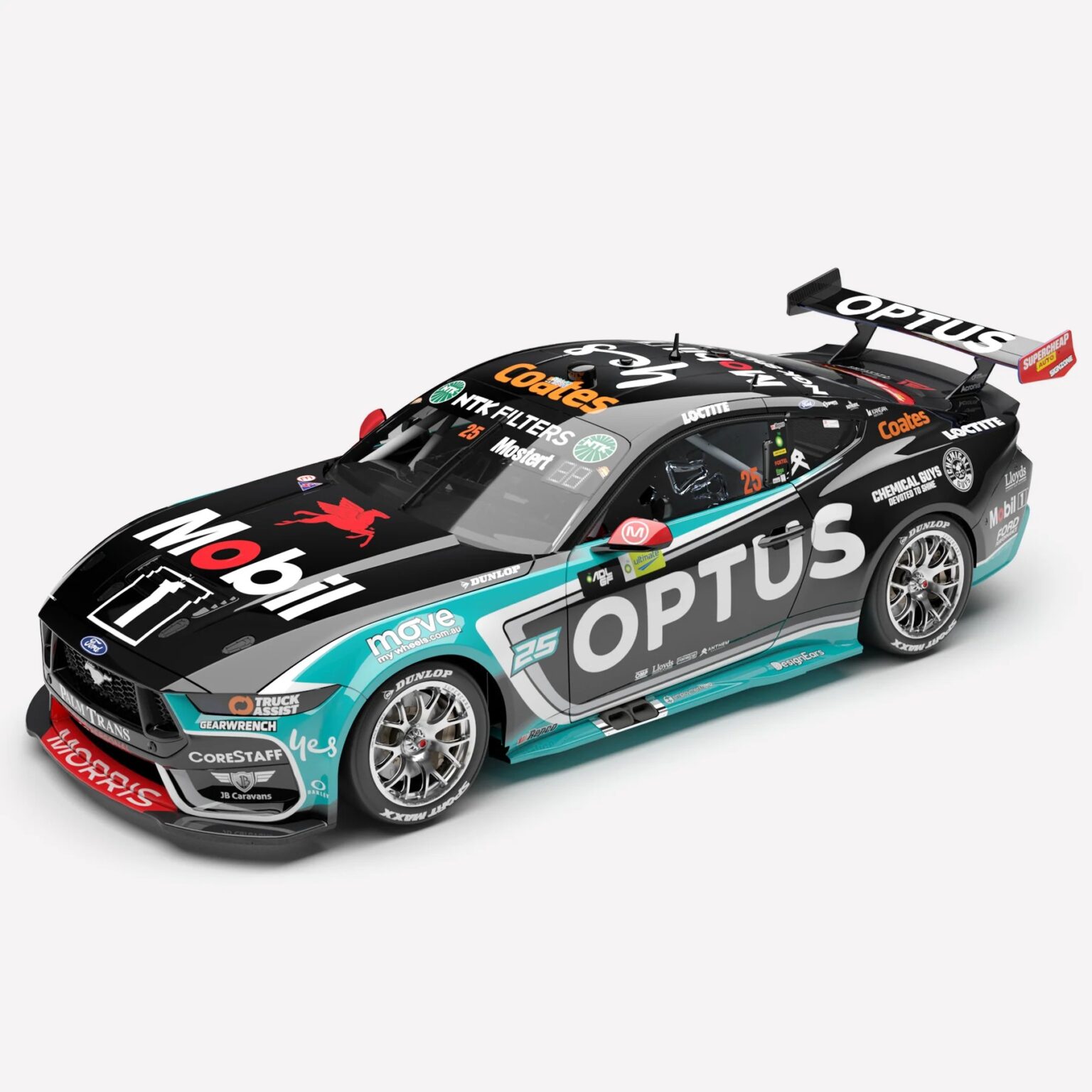 1:43 Scale. Chaz Mostert. Mobil 1 Optus Racing #25 Ford Mustang GT ...